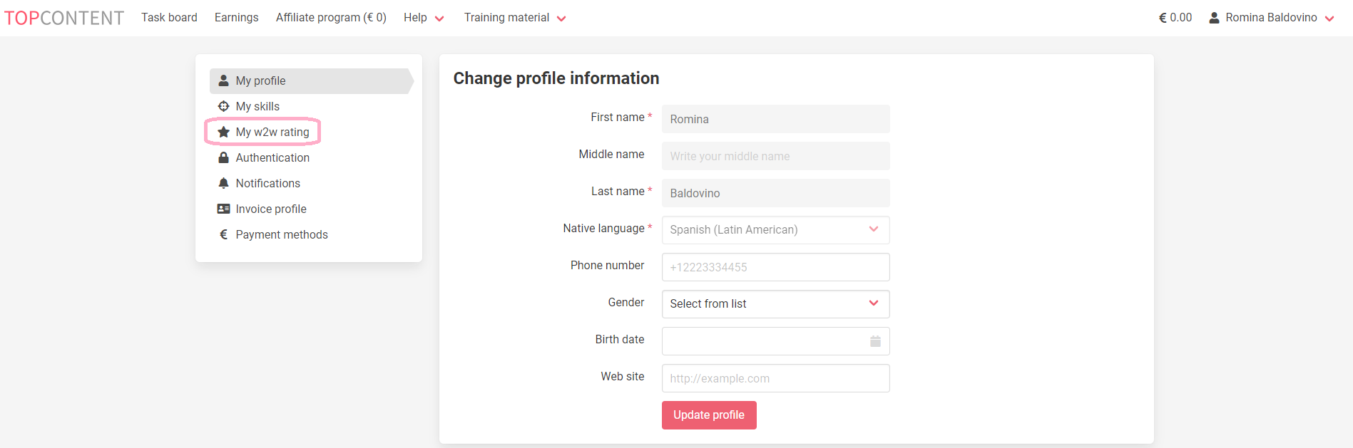 How the worker to worker (w2w) rating works | Topcontent Guides